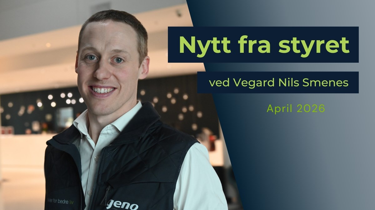Møte med styreleder etter møtet i april | Geno
